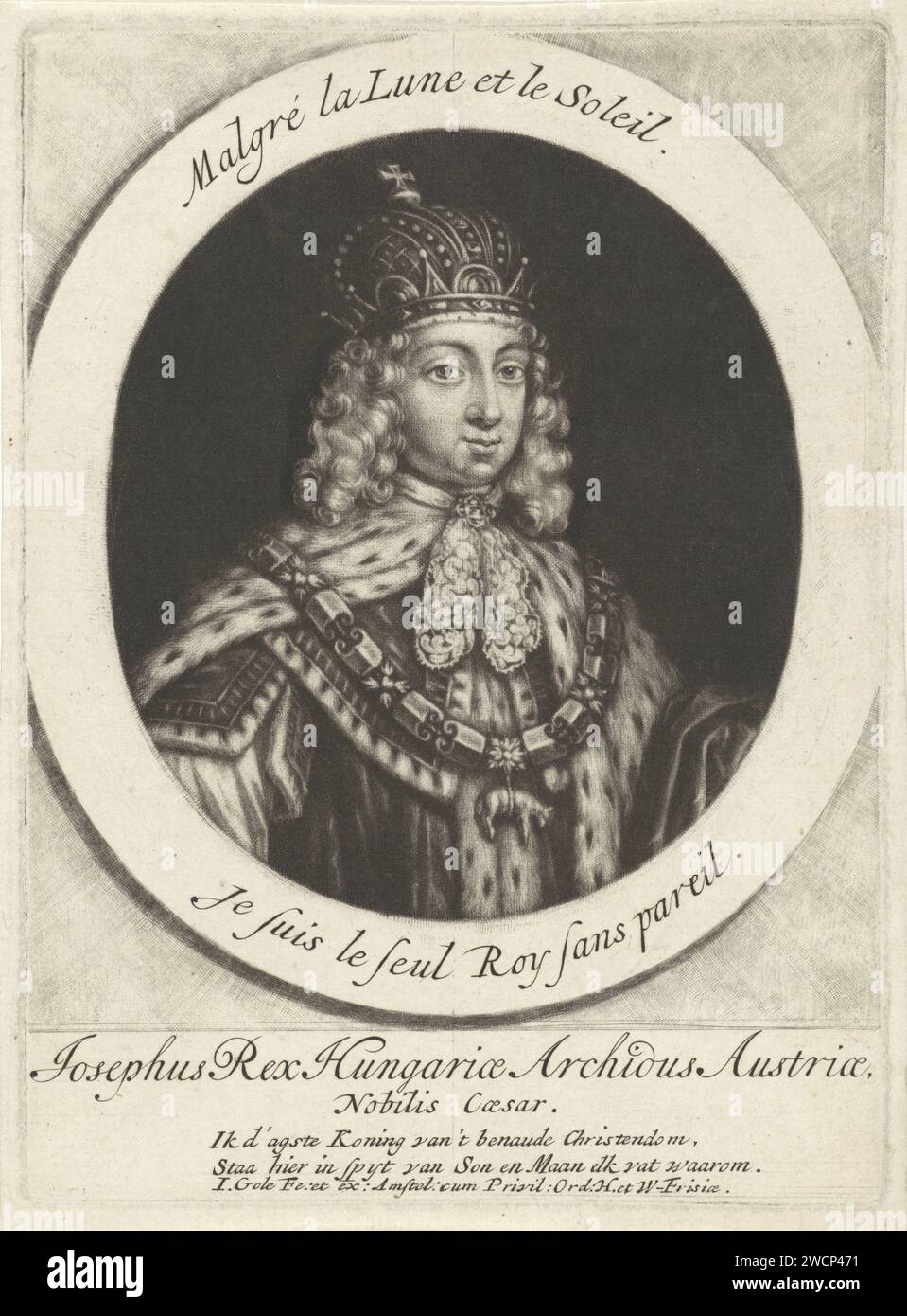 Portrait of Emperor Jozef I, Jacob Gole, 1687 - 1724 print Joseph I ...