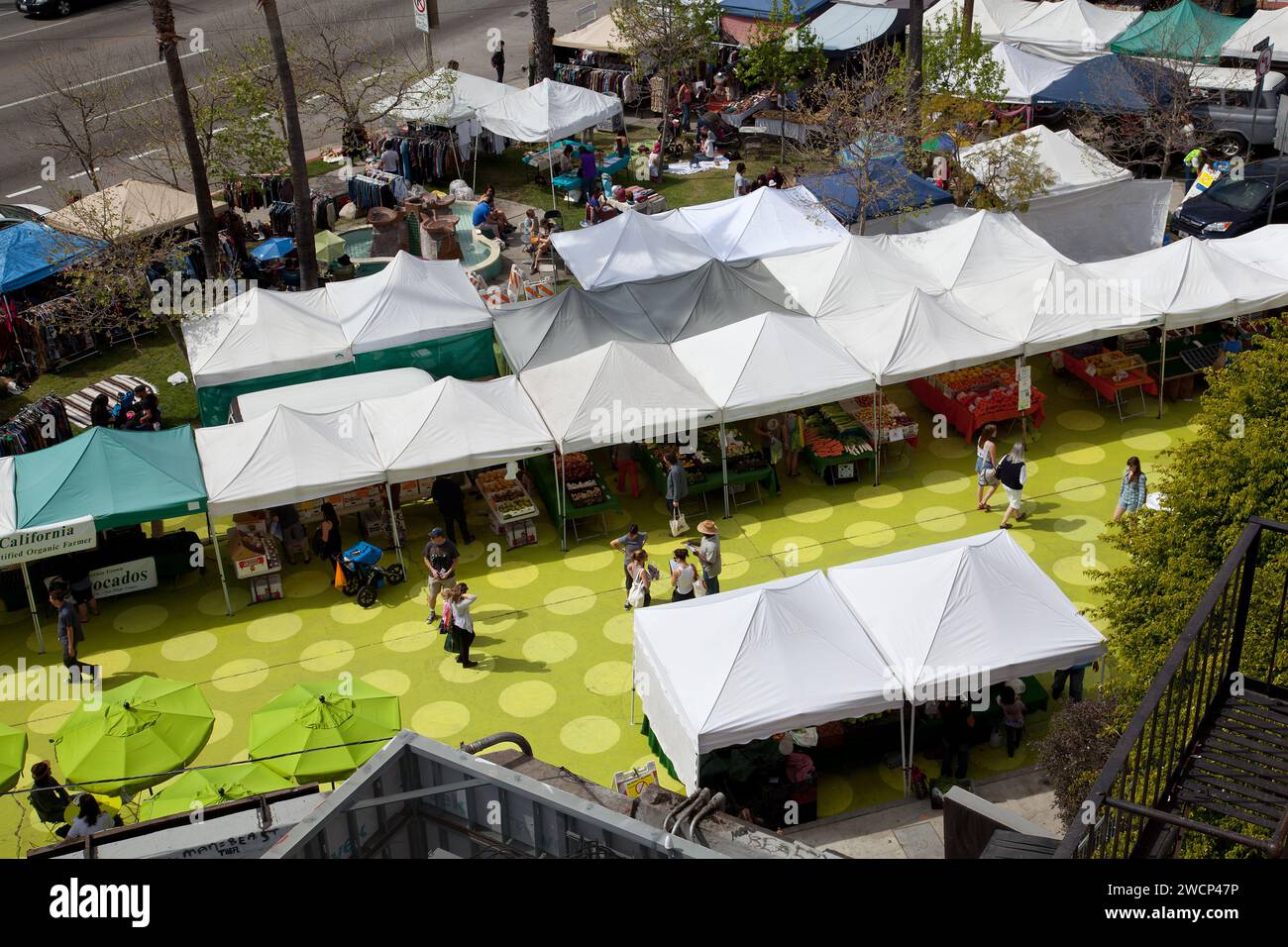 Sunset Triangle Plaza in Silverlake neighborhood of Los Angeles, the ...