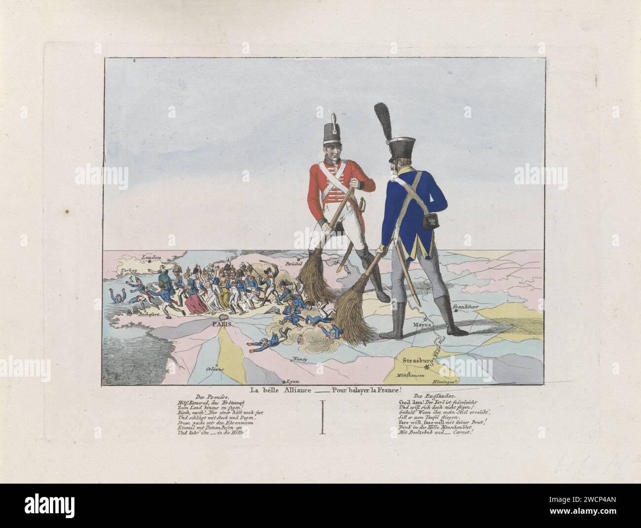 The Alliance wipes France Schoon, 1815, Johann Michael Voltz, 1815 ...
