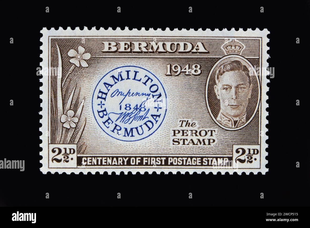 Bermuda postage stamp 1948 King George VI centenary 100th anniversary ...