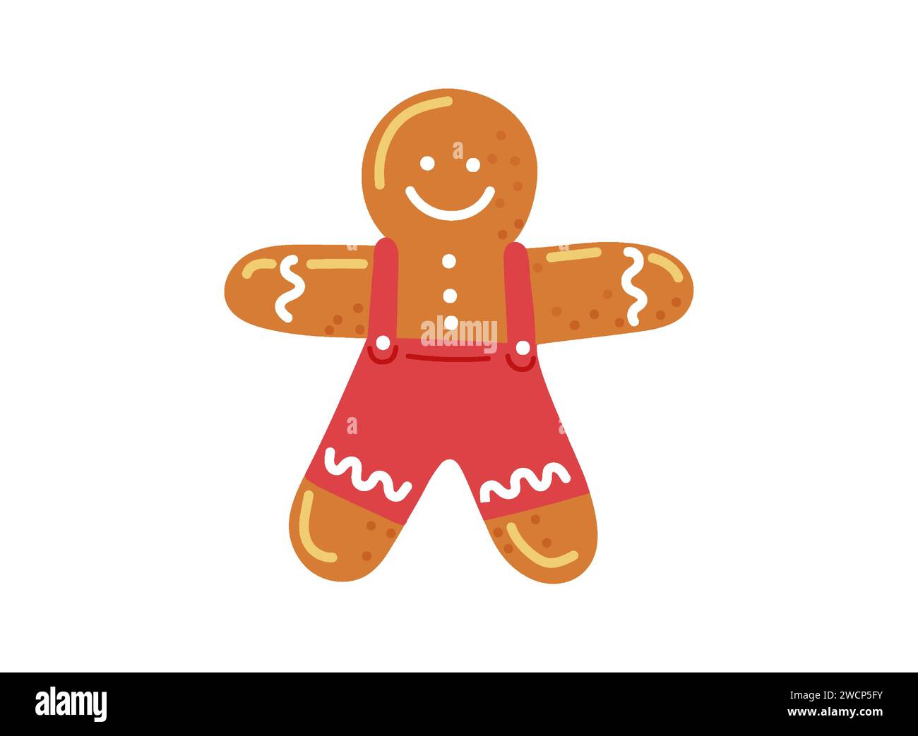 Vector gingerbread man on white background.Traditional winter pasrty ...