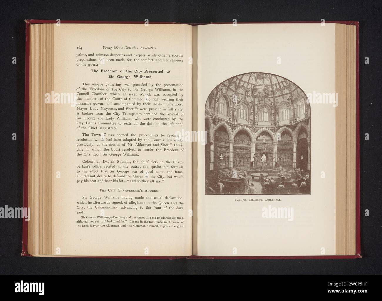 Reproduction of a drawing by the council chamber in the Guidlhall in ...