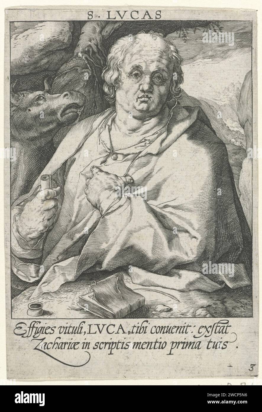 Evangelist Lucas, Conrad Goltz (possibly), after Hendrick Goltzius ...