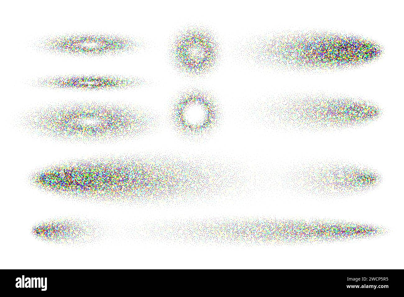 Stipple shadows set, dotted design elements. Fading gradient. Stippling ...