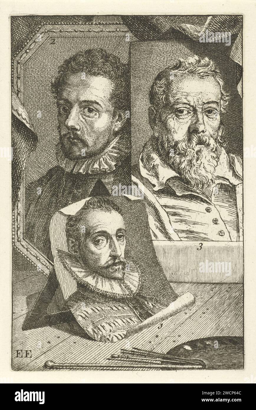 Portraits of Joris Hoefnagel, Frans Francken and Hieronymus Francken ...