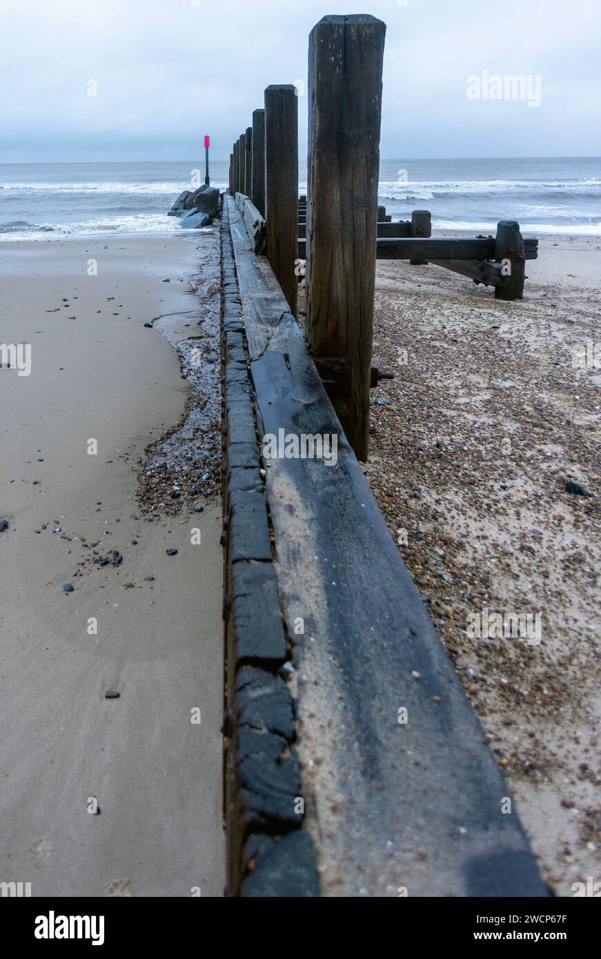 Groyne, Horsey Beach Norfolk UK Stock Photo - Alamy