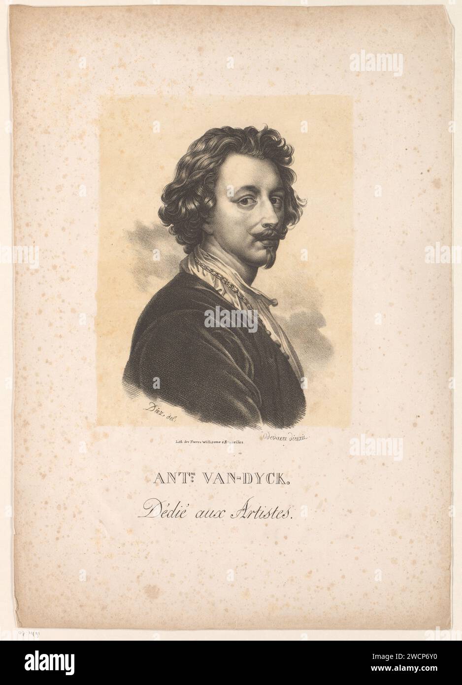 Portrait of Anthony Van Dyck, Gustav-Adolphe Diez, c. 1820 - c. 1830 ...