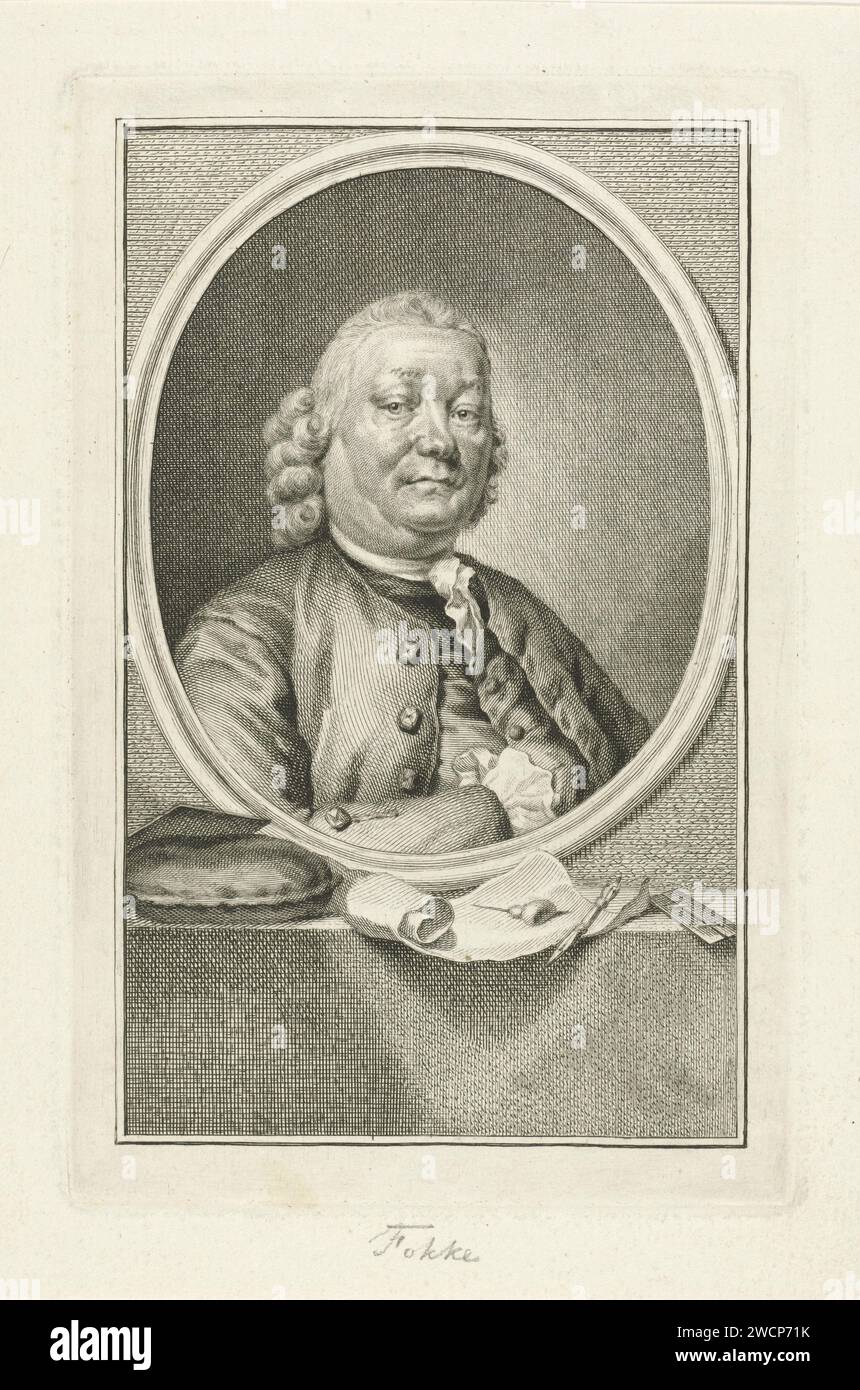 Portrait of Simon Fokke, Jacob Houbraken, After Hendrik Pothoven, 1773 ...