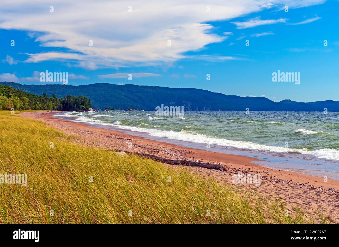Inviting Beach on the Great Lakes Shore on Agawa Bay in Lake Superior ...