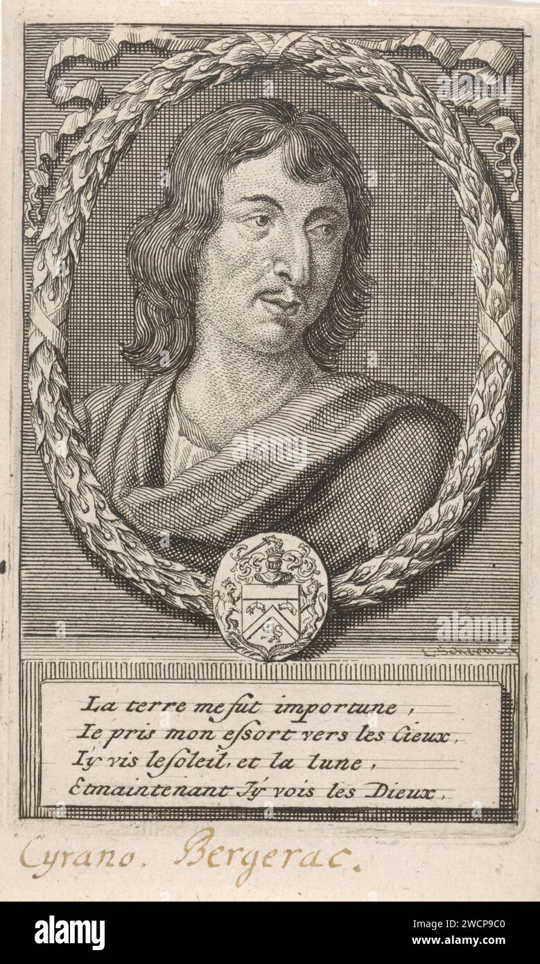 Portrait of Cyrano Bergerac, Laurens screen, 1689 - 1701 print Bust to ...