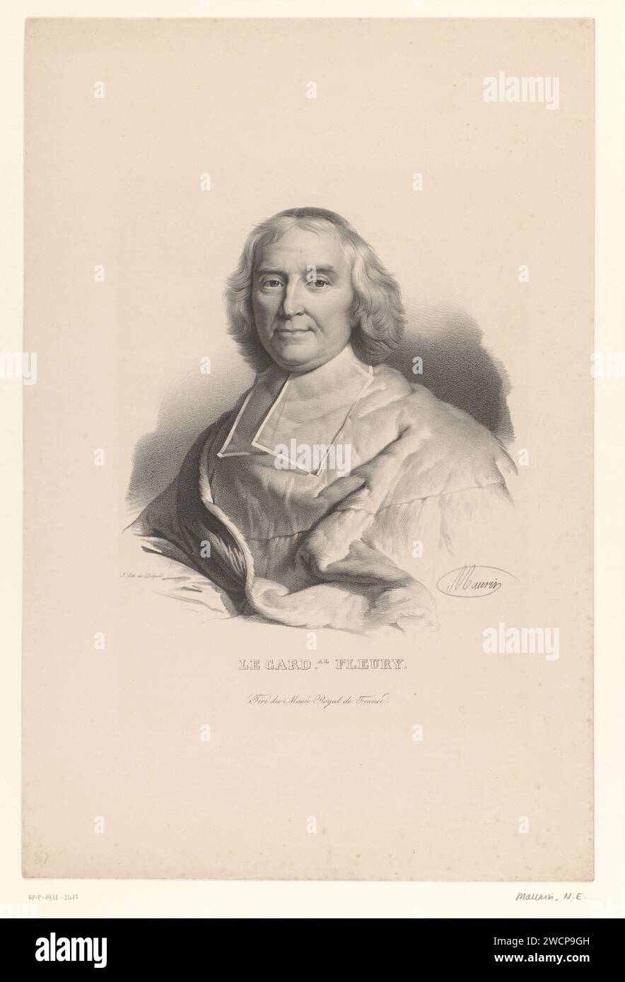 Portrait of Cardinal André -Hercule de Fleury, Nicolas Maurin, 1825 ...