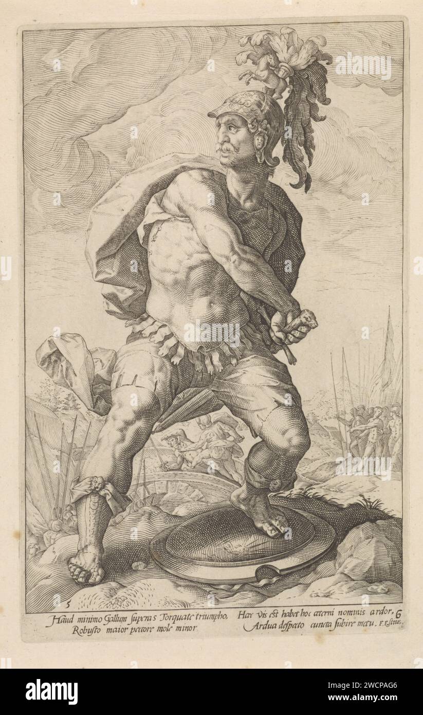 Titus Manlius, Anonymous, after Hendrick Goltzius, 1645 - 1706 print ...