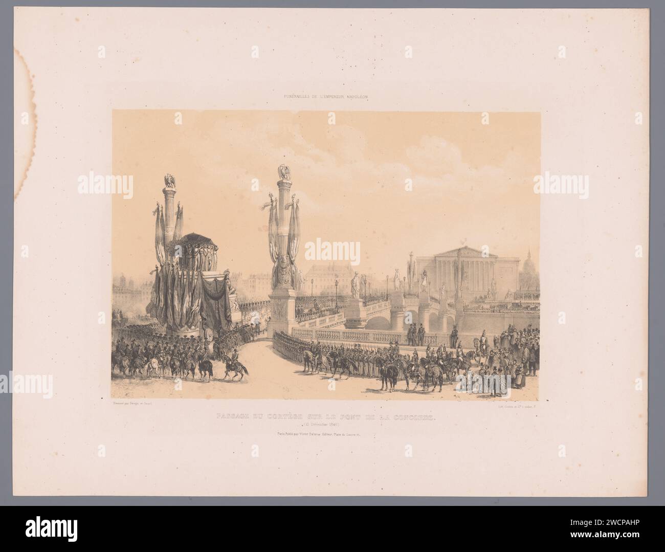 Napoleon's funeral procession crosses the Pont de la Concorde, Fortuné ...