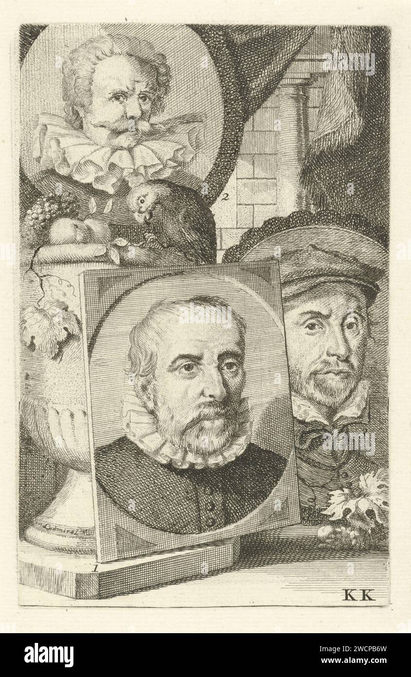 Three artist portraits, Jan L'Admiral, 1764 print Three numbered artist ...