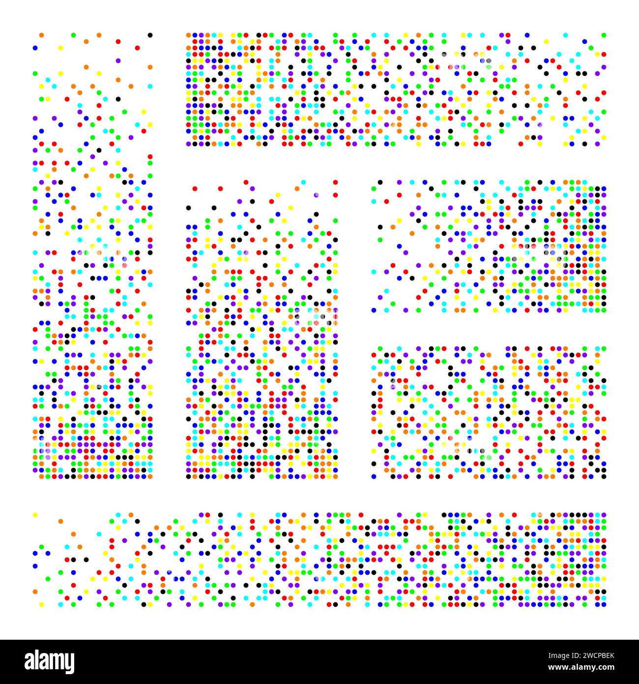 Pixel disintegration, decay effect. Various rectangular elements made ...