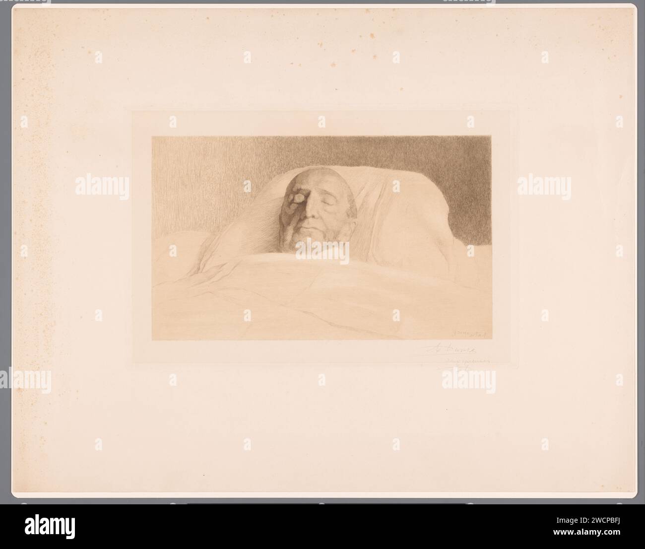 Portrait of an unknown man on his deathbed, possibly of Volxem, Auguste ...
