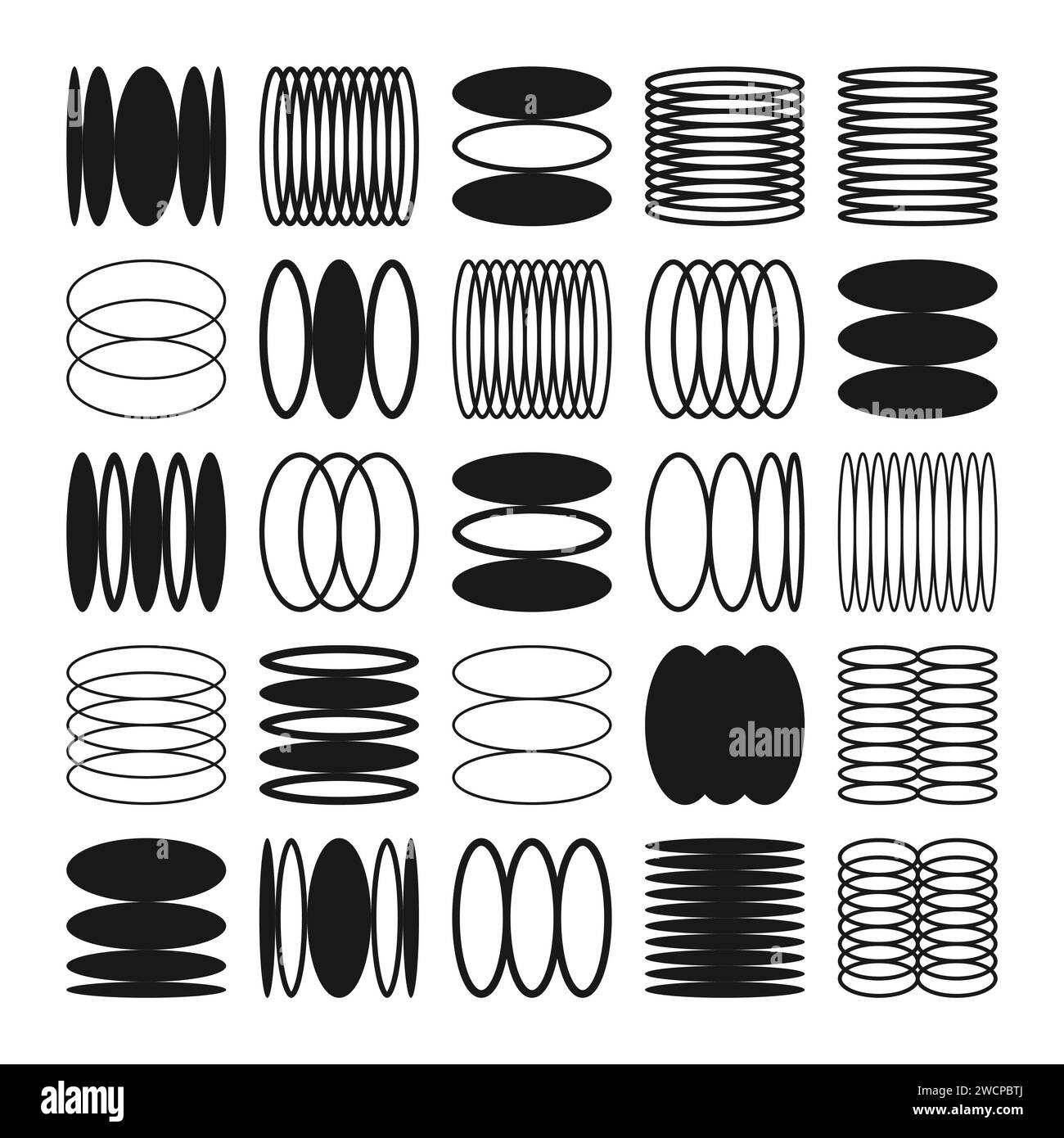 Brutalist geometric shapes, symbols. Simple primitive elements and forms. Bauhaus retro design ...