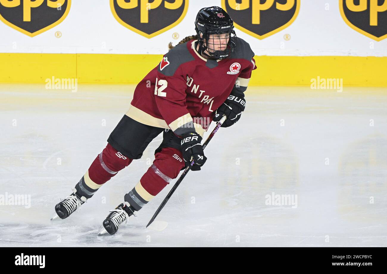 Montreal's Claire Dalton warms up for the team's PWHL hockey game ...