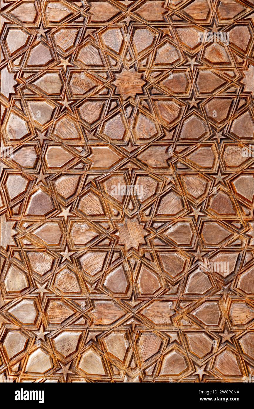 Islamic style geometric carving detail with intricate star shapes from ...