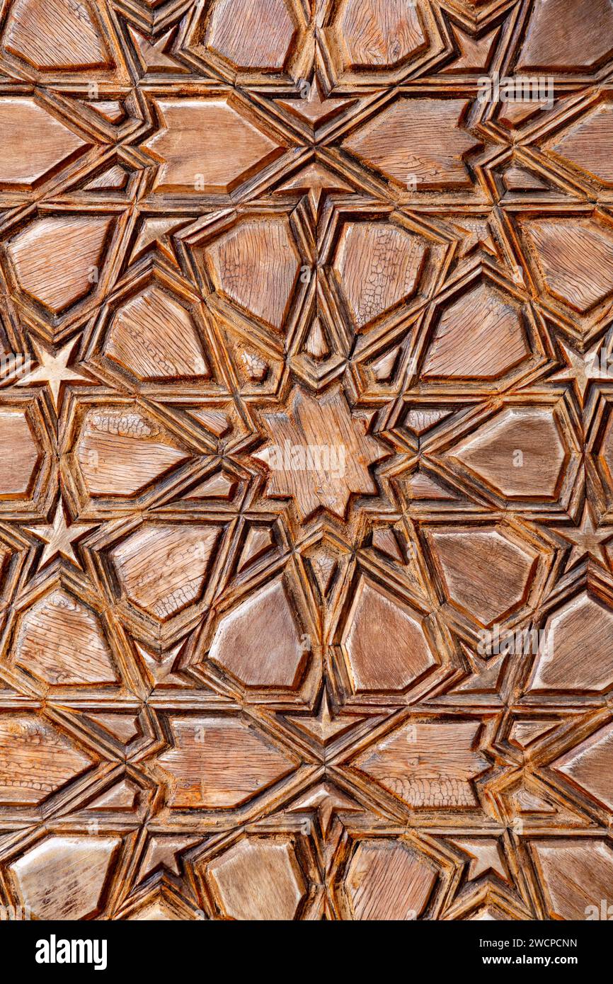Islamic style geometric carving detail with intricate star shapes from ...