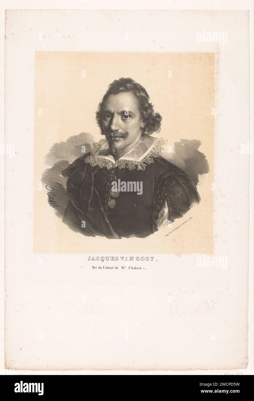 Portrait of Jacob van Oost I, Henri Joseph Hesse, 1822 - 1854 print ...