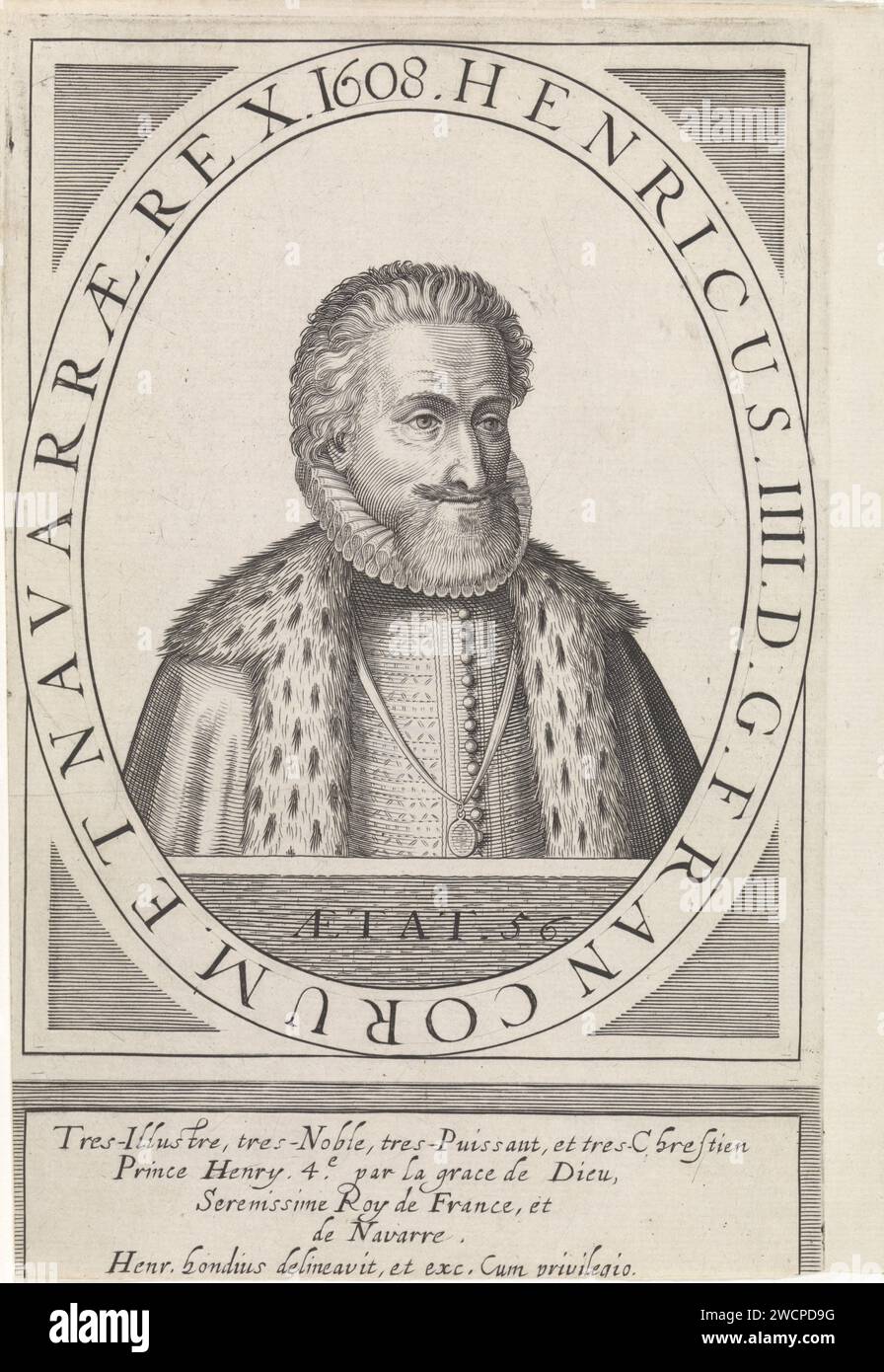 Portrait of Henry IV, King of France and Navarre, Hendrick Hondius (I ...