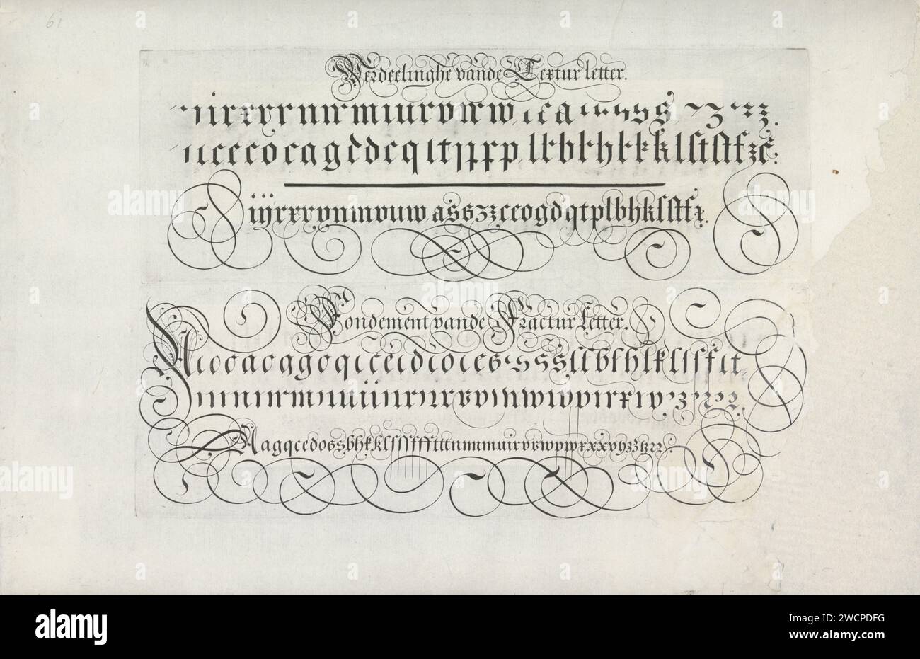 Two writing examples: Textura and Fraktur, 1605 print Two performances ...