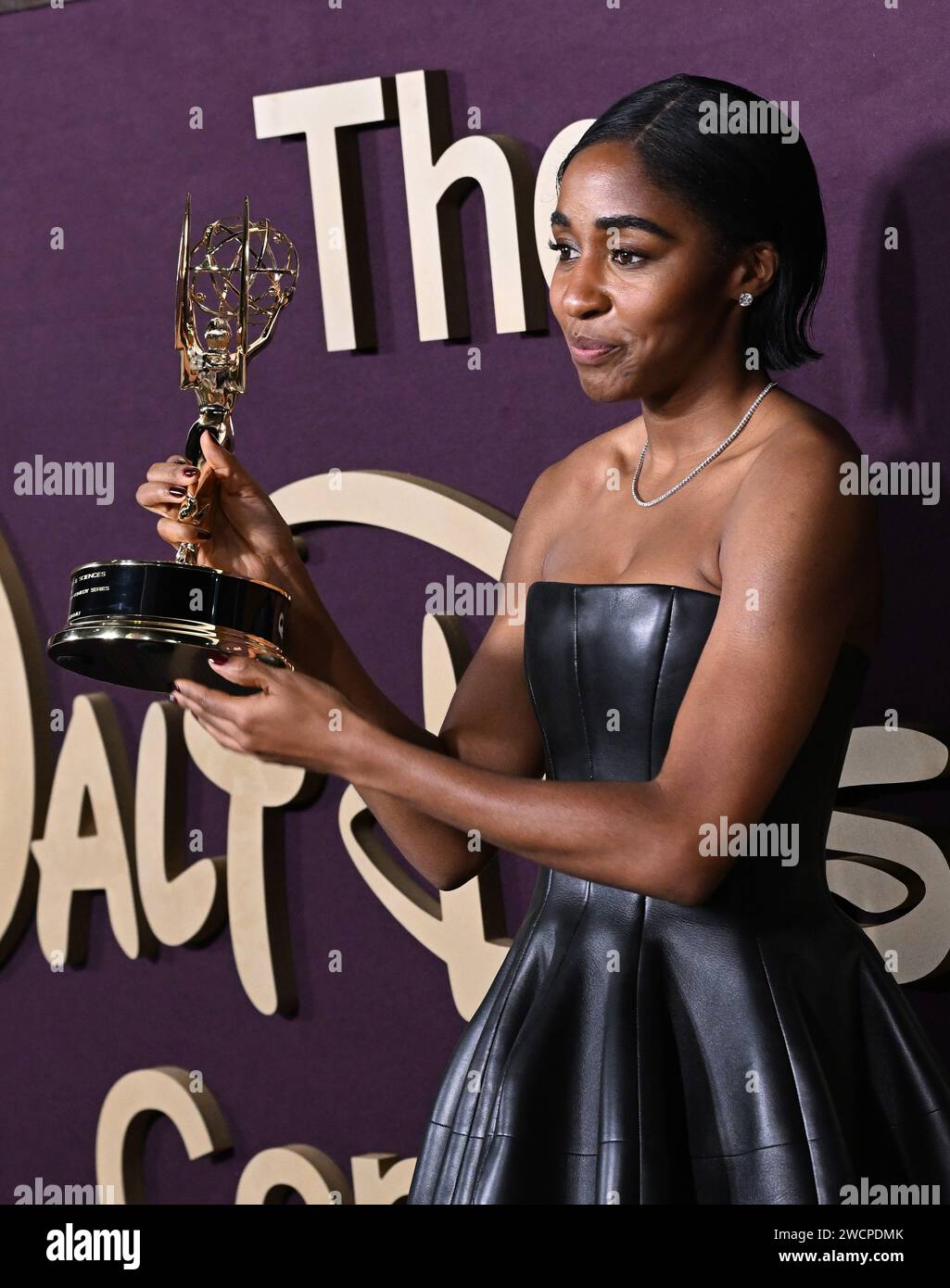 Los Angeles, USA. 15th Jan, 2024. Ayo Edebiri arriving at The Walt ...