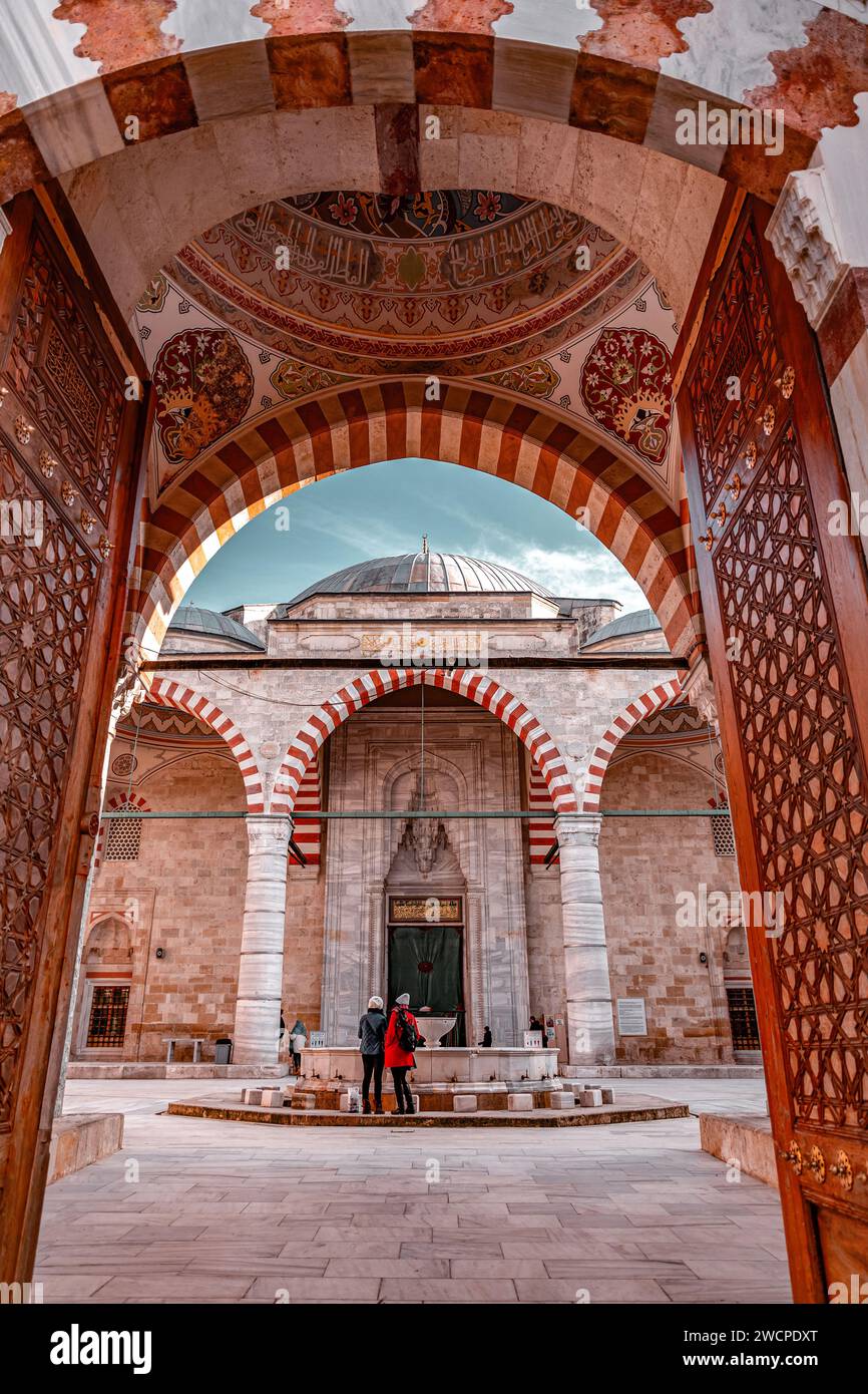 Edirne, Turkiye - January 14, 2024: The Uc Serefeli Mosque is a 15th ...