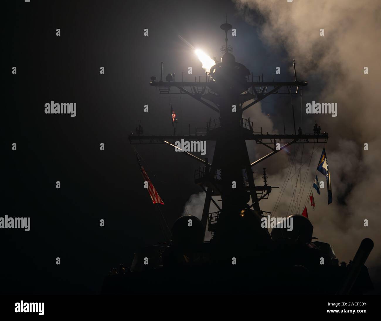 The guided-missile destroyer USS Gravely (DDG 107) launches Tomahawk ...