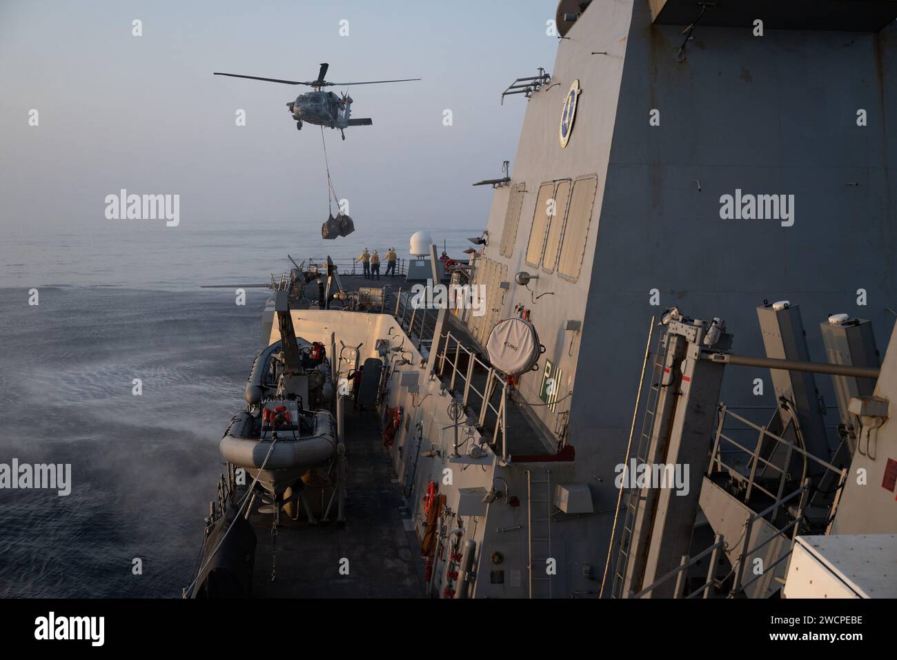 240108-N-CK669-1100 RED SEA (Jan. 8, 2024) An MH-60S Sea Hawk ...