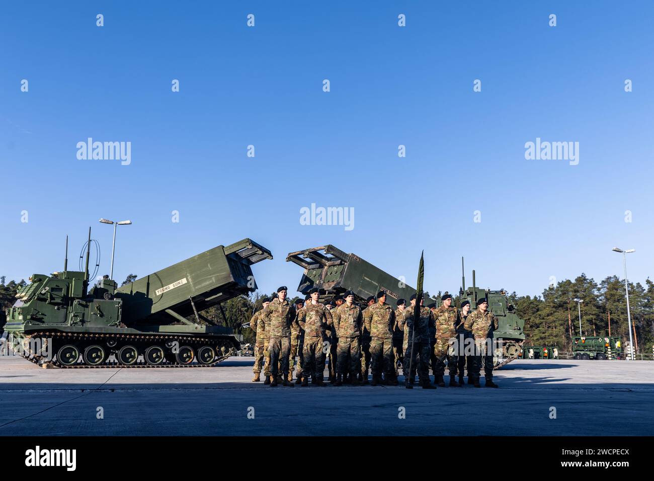 U.S. Soldiers from the 41st Field Artillery Brigade participate in the ...
