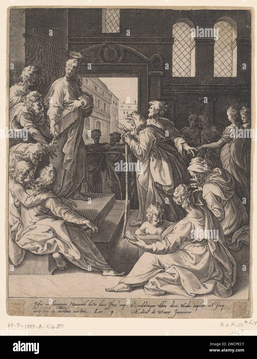 Christ preaches in the temple, Isaac Duchemin (attributed to), after ...