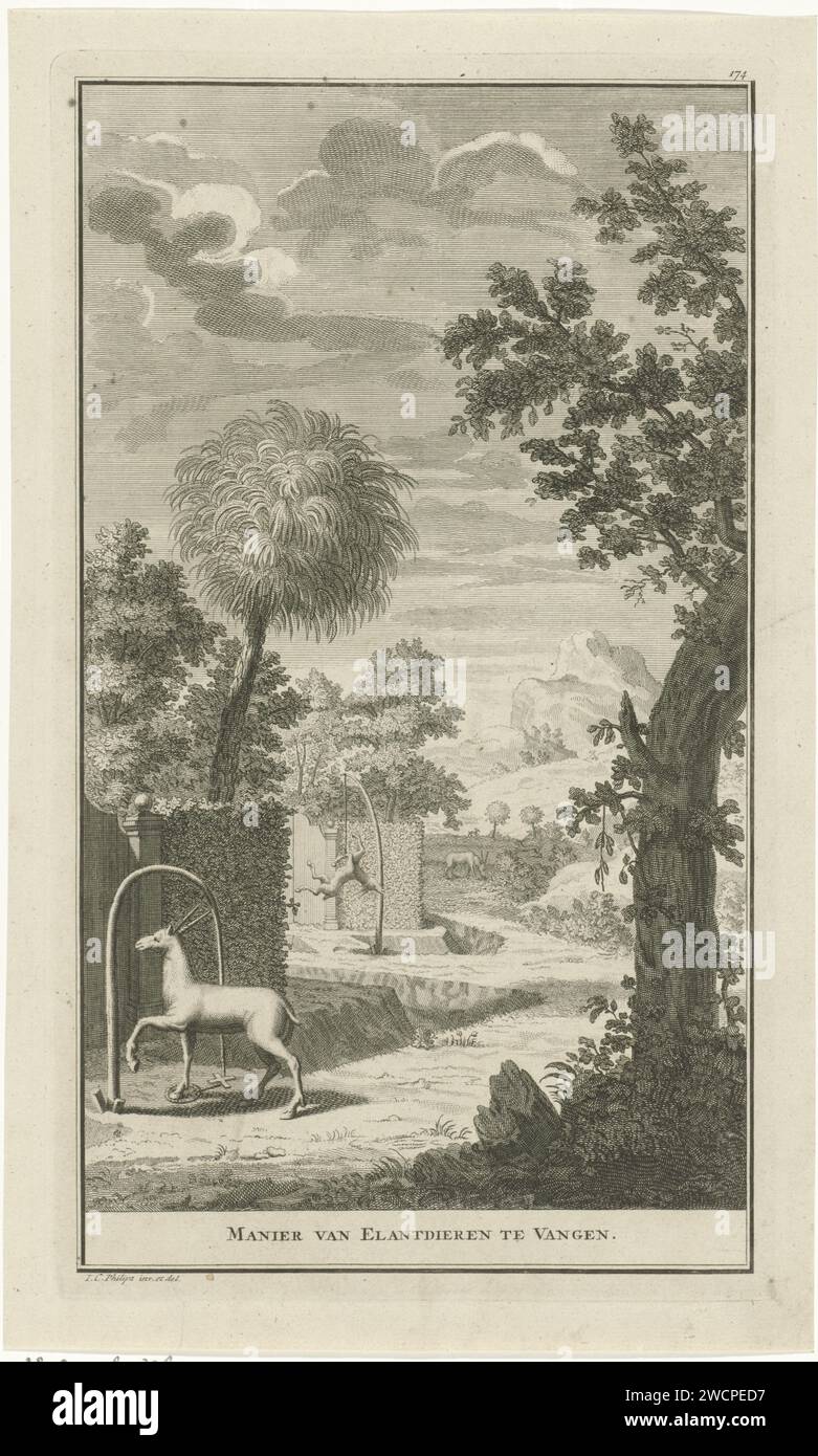 Landscape with Khoikhoi that hunt elanders, Jan Caspar Philips, 1727 ...