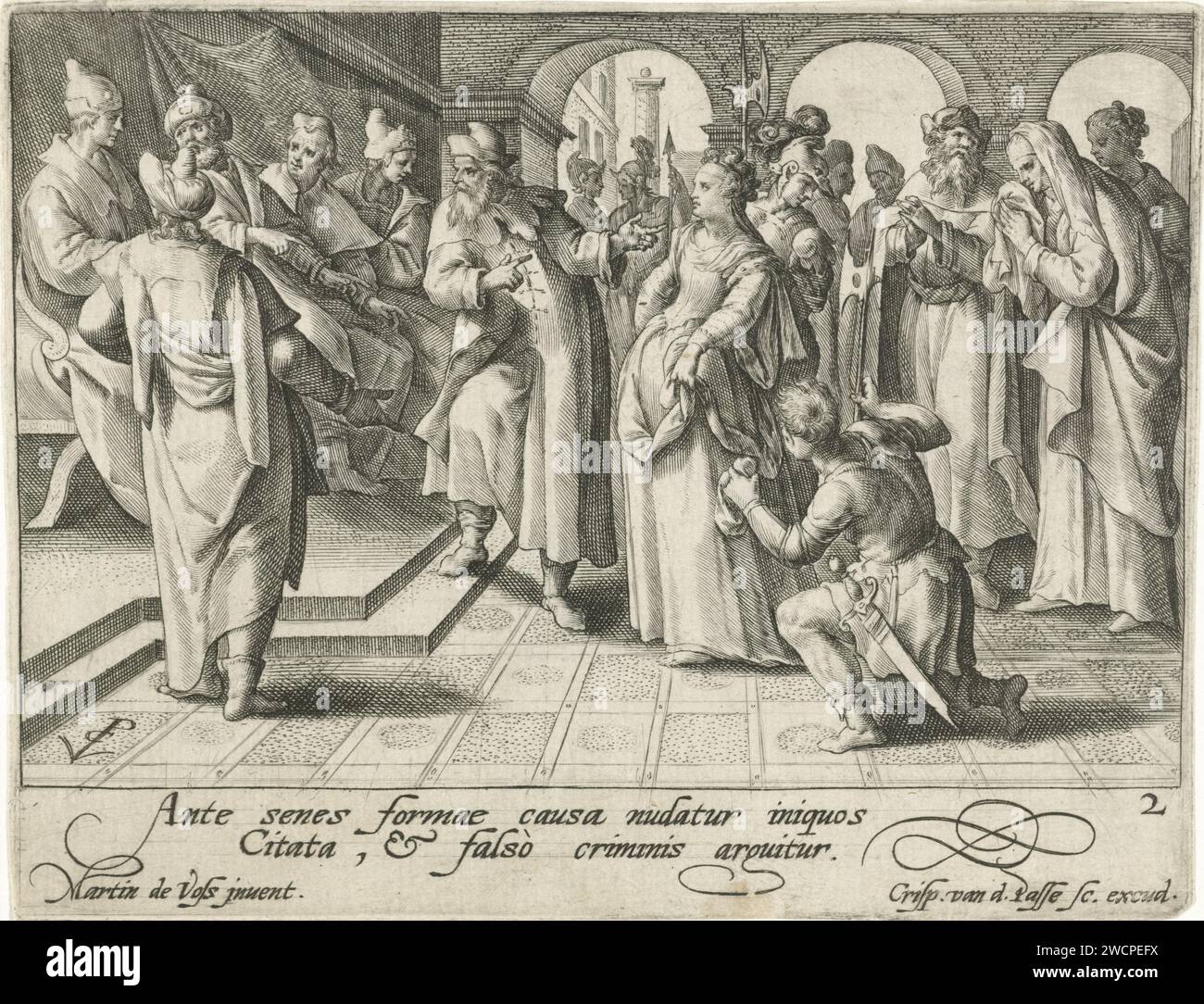 Susanna for the judges, Crispijn van de Passe (I), After Maerten de Vos ...
