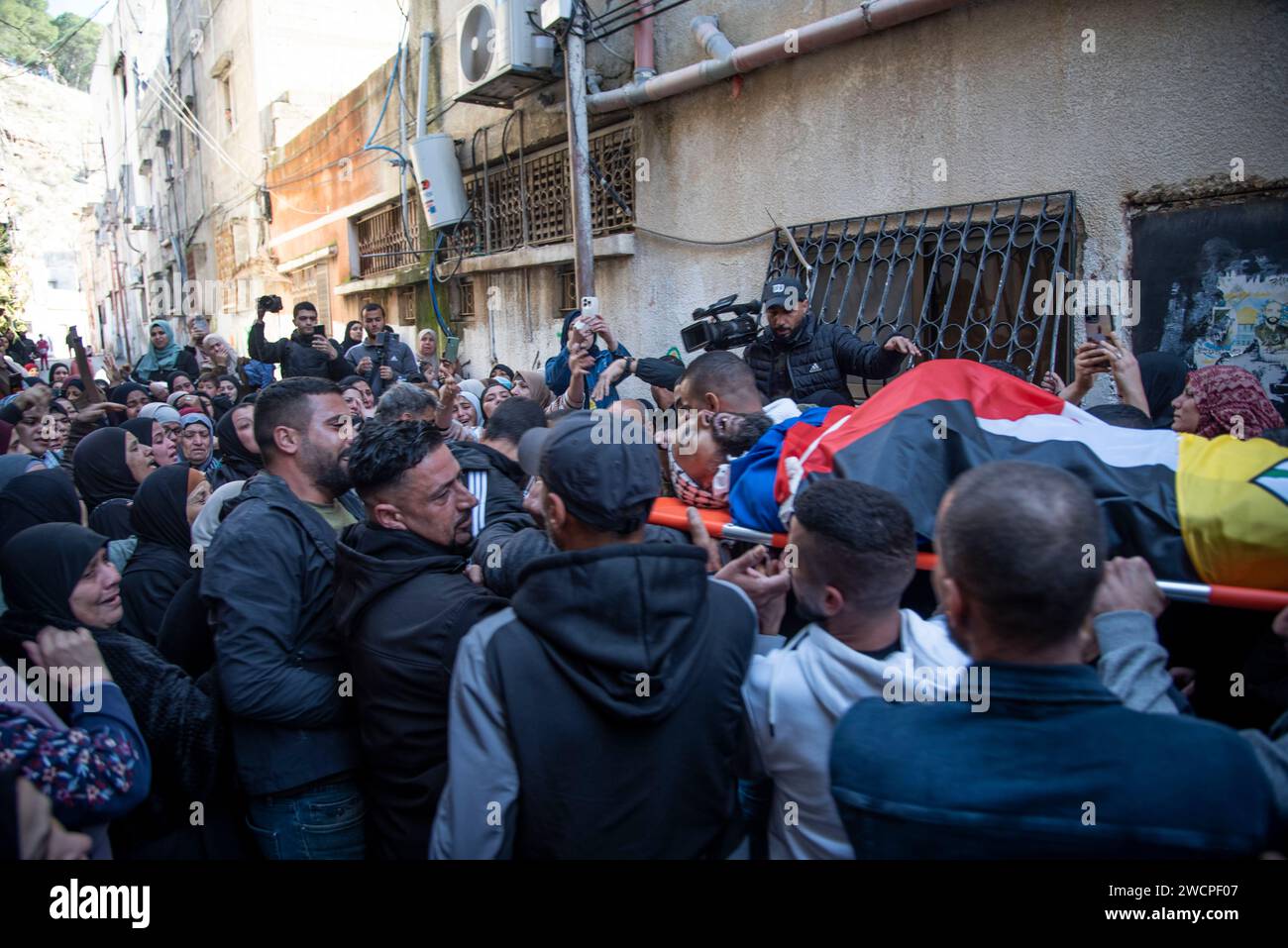 Amman, Amman, Jordan. 16th Jan, 2024. Procession of the martyr Fares ...