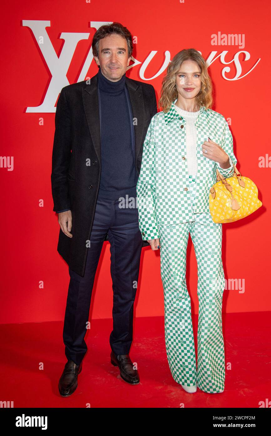 Paris, France. 16th Jan, 2024. Antoine Arnault and Natalia Vodianova attending the Louis Vuitton ...