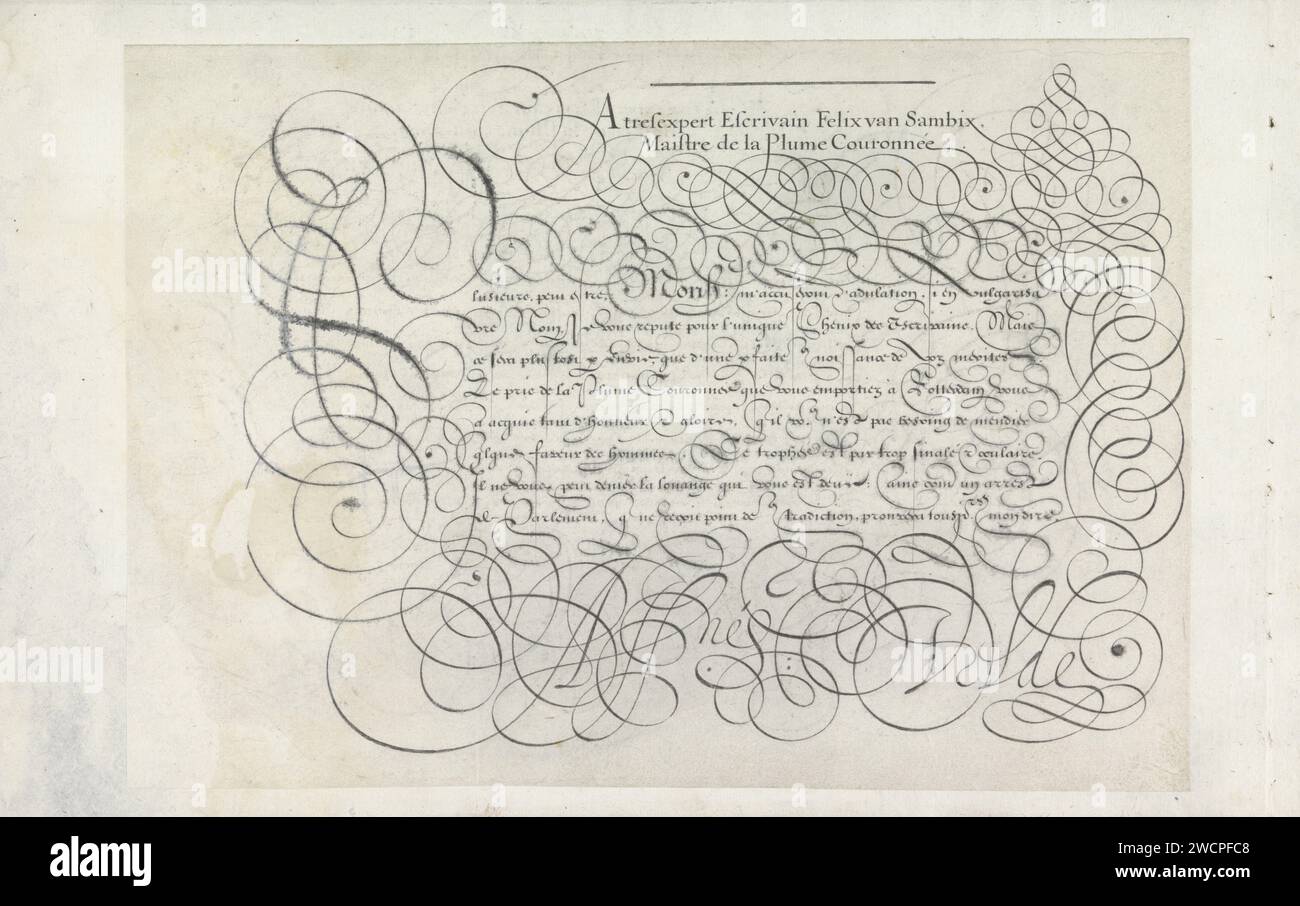 Design of a writing example: A Tres Expert (...), 1605 drawing ...