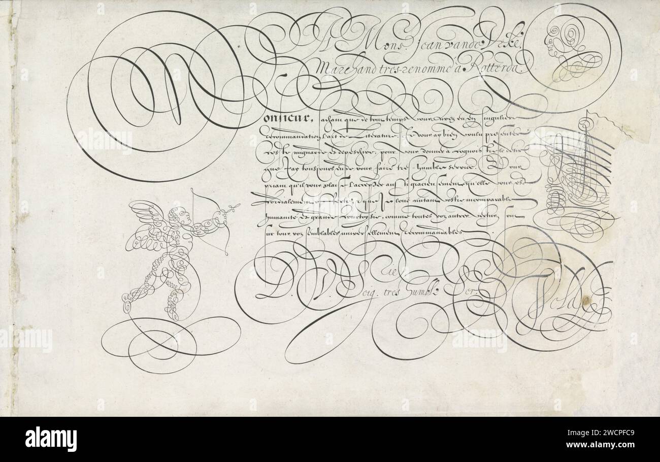 Writing example: A Mons. Jean van de Veke (...), 1605 print Write ...