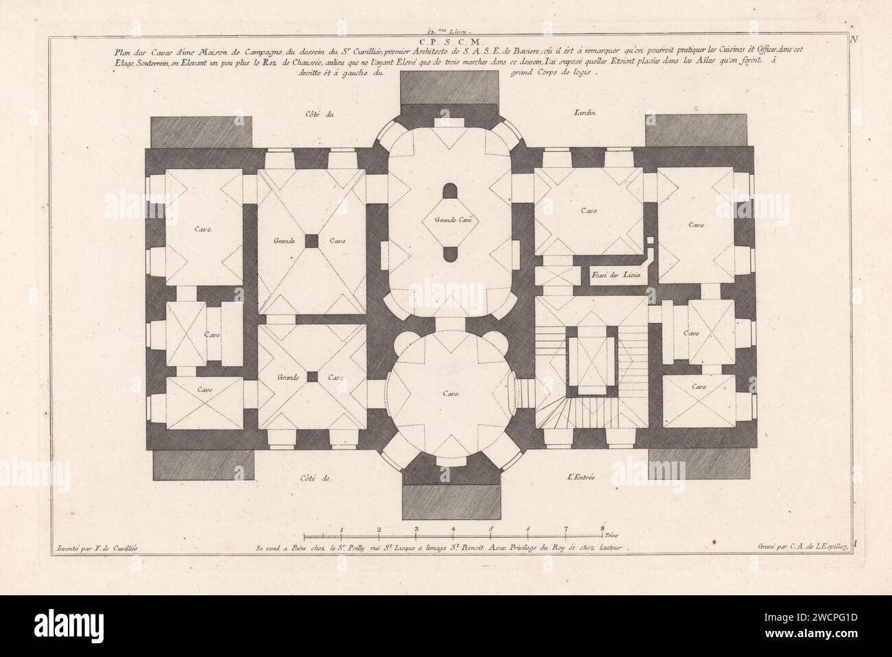 Map of Kelder, Carl Albert von Lespilliez, after François de Cuvilliés ...