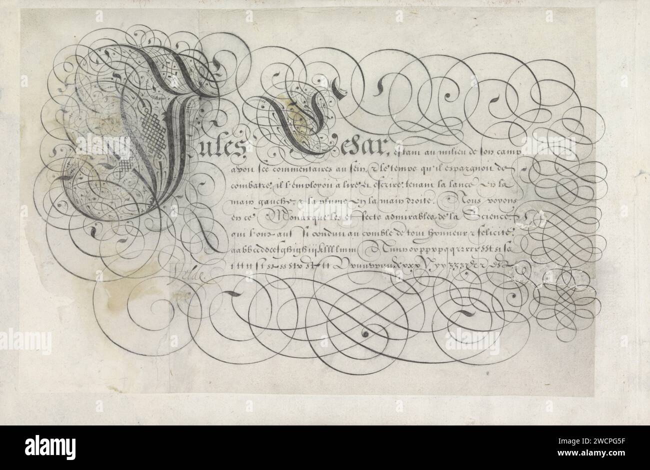 Design of a writing example: Jules Cesar (...), 1605 drawing ...