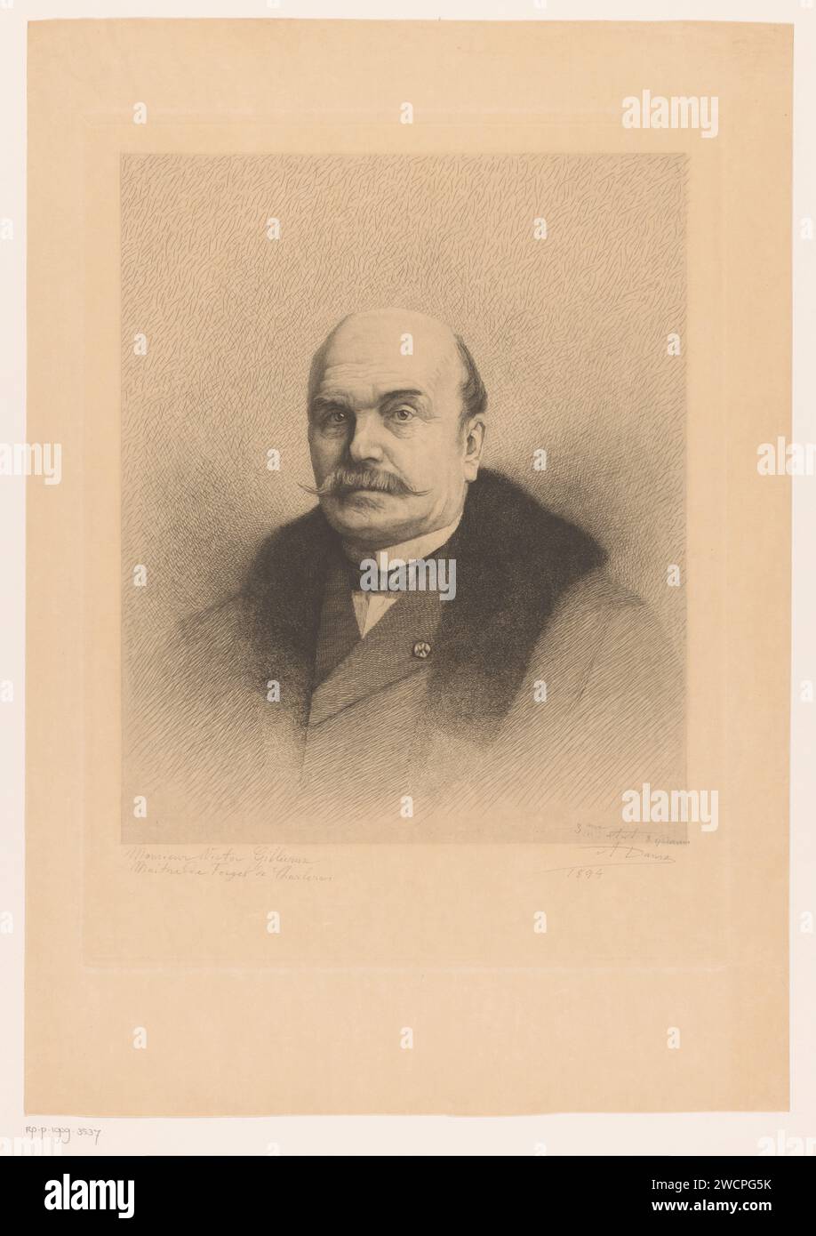 Portrait of Victor Gillieaux, to the left, Auguste Danse, 1894 print ...