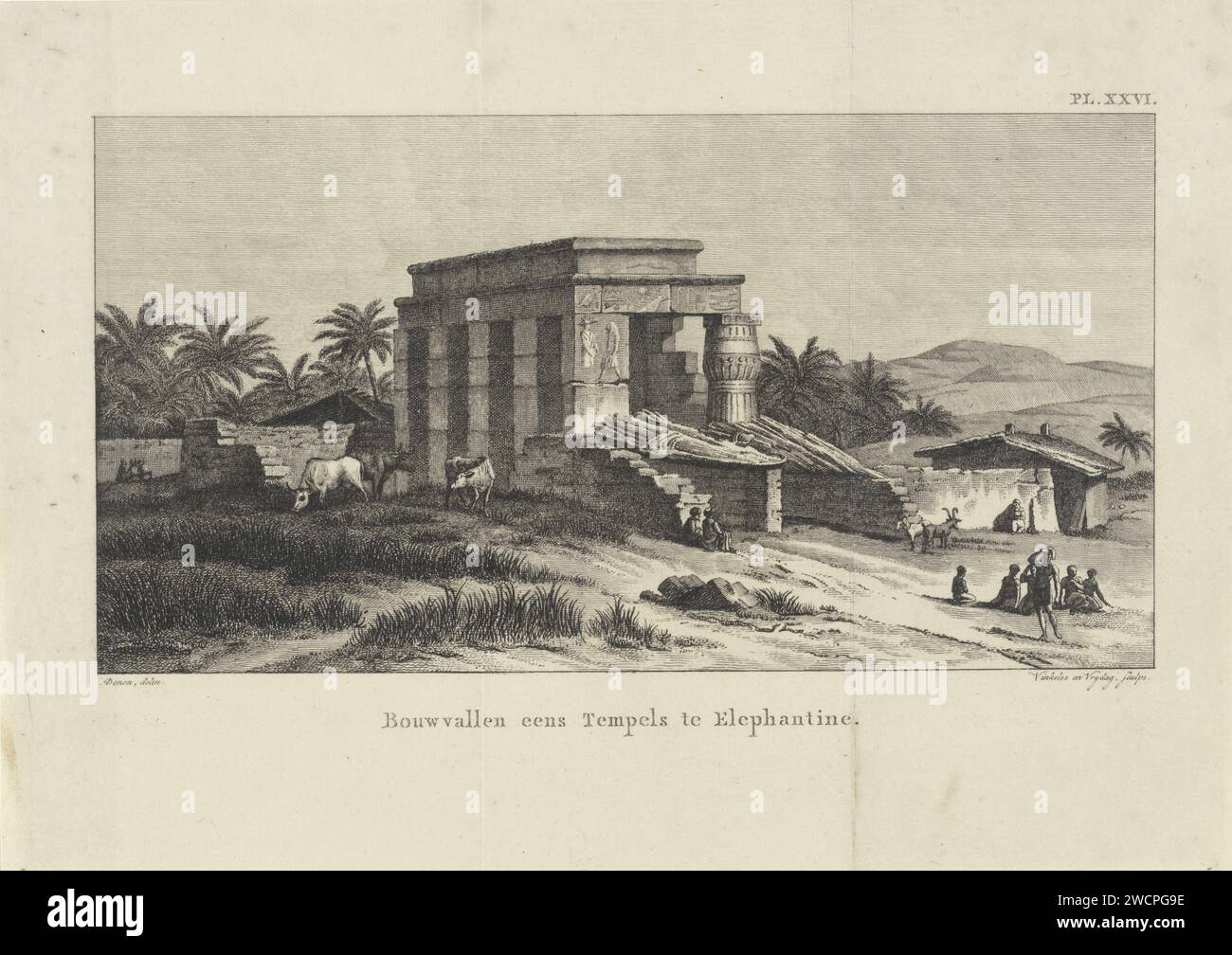 Temple on the island of Elephantine in Egypt, Reinier Vinkeles (I ...
