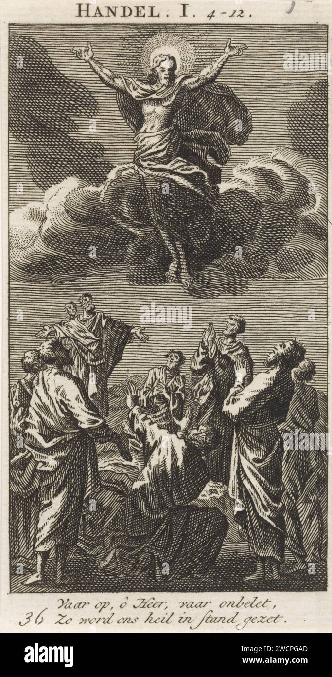 Ascension of Christ, Anonymous, After Jan Luyken, 1712 print Amsterdam ...