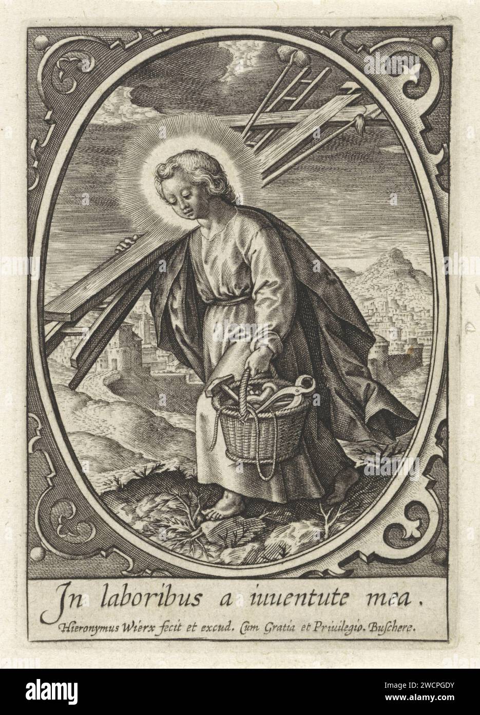 Christkind wears the passion tools, Hieronymus Wierix, 1563 - Before 1619 print The Christ child ...