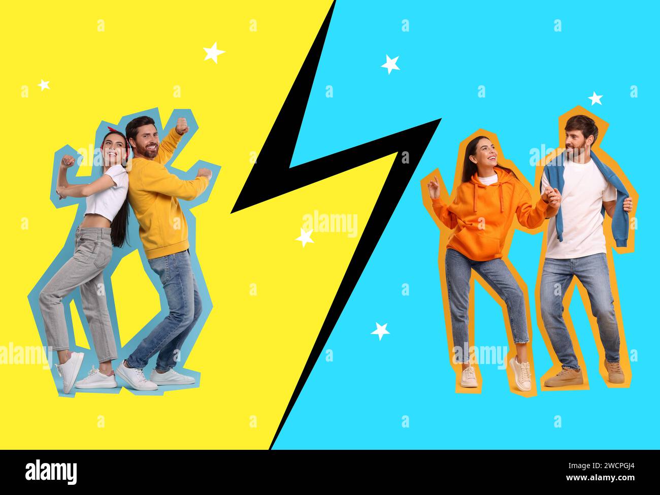 Cartoon girl dancing hi-res stock photography and images - Alamy