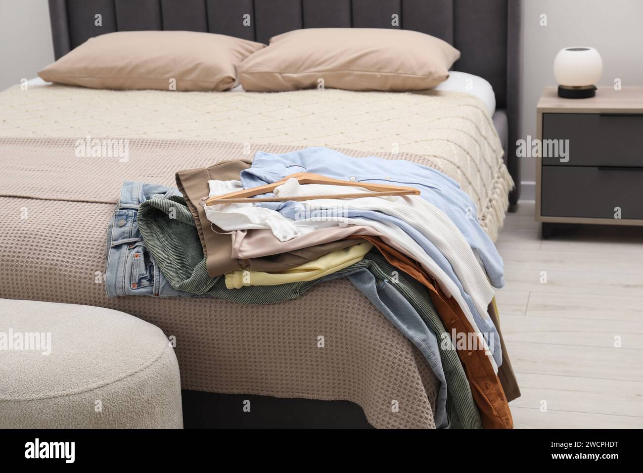 Pile clothes on bedroom hi-res stock photography and images - Alamy