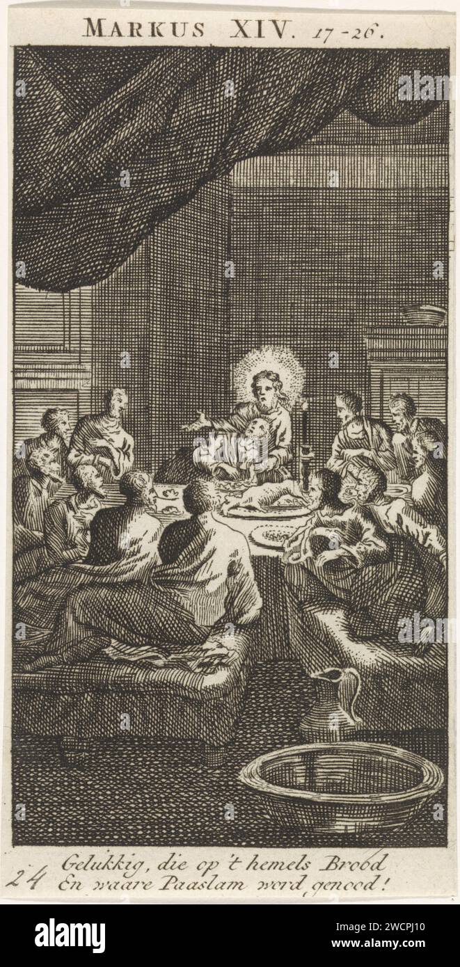 Last Supper, Anonymous, After Jan Luyken, 1712 print Amsterdam paper ...