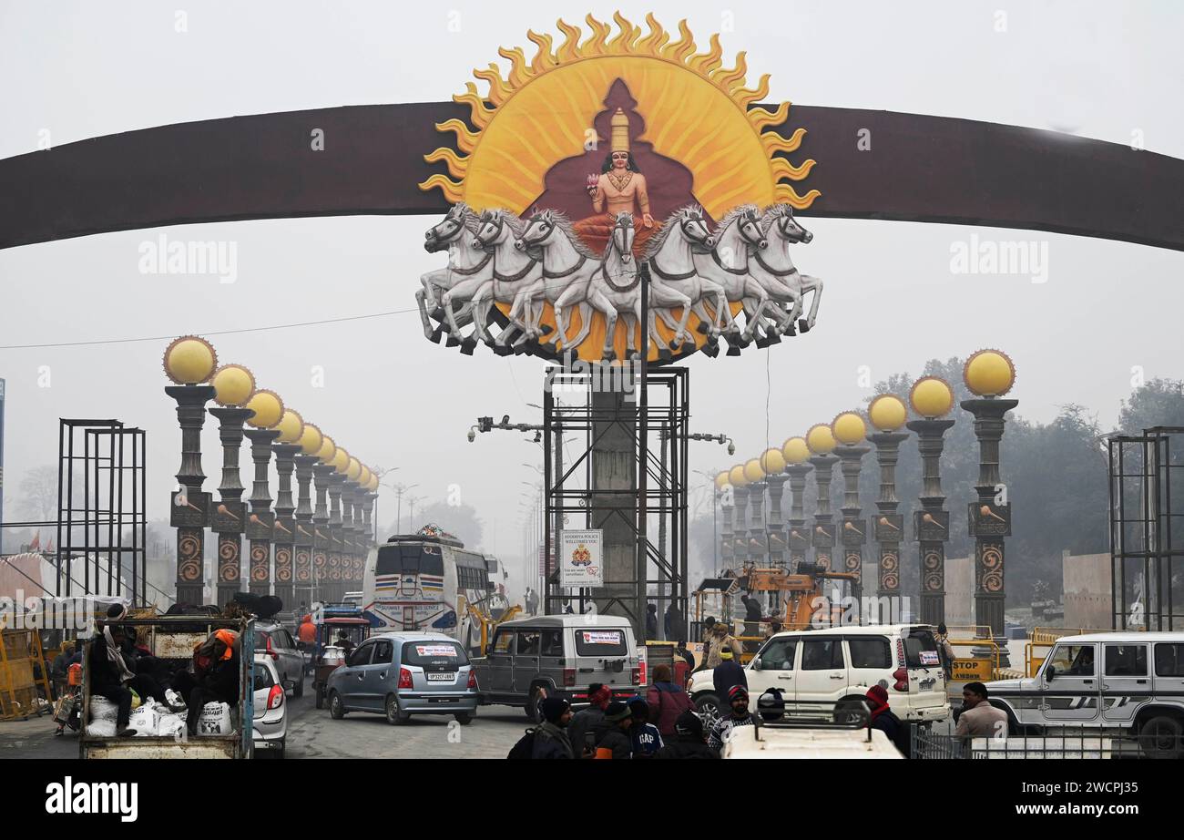 Ayodhya, India. 14th Jan, 2024. AYODHYA, INDIA - JANUARY 16: A view of ...