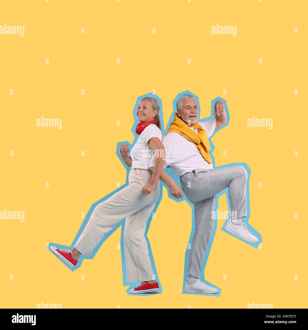 Silhouette mature caucasian couple dancing hi-res stock photography and ...